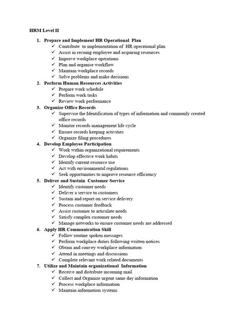 hrm coc preparation l evel 2 4 pdf human resource management