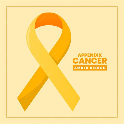 Premium Vector Appendix Cancer Amber Ribbon Eps Vector