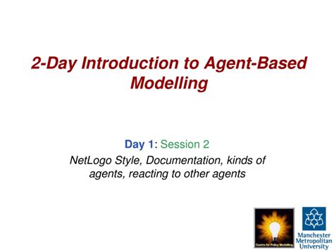 Ppt 2 Day Introduction To Agent Based Modelling Powerpoint