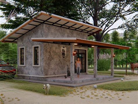 แบบบ้านสไตล์โมเดิร์นลอฟท์ ขนาดเล็กกระทัดรัด งบก่อสร้าง 2 แสนบาท Thai Lets Go Small Metal