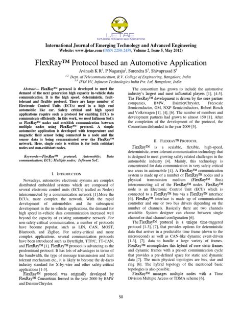 flexray™ protocol based an automotive application pdf