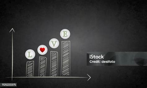 그런 지 효과 칠판 텍스트 복사 공간 이상의 증가 사랑 막대 그래프의 벡터 일러스트 레이 션 거친에 대한 스톡 벡터 아트 및
