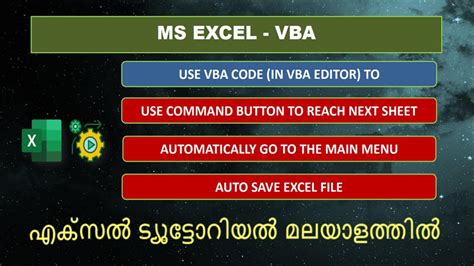 Vba In Ms Excel To Use Command Button Autosave Excel File Automatically Go To Main Menu