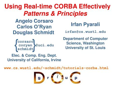 Ppt Using Real Time Corba Effectively Patterns And Principles