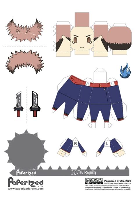 Jujutsu Kaisen Yuji Itadori Papercraft Paperized Crafts Anime