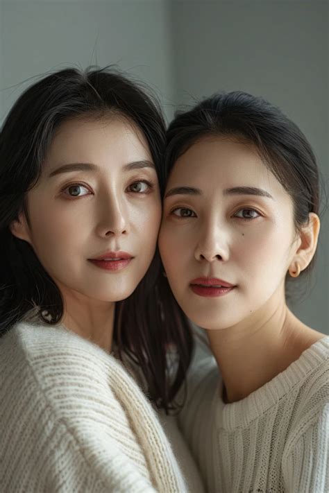 母女家庭合影人物摄影 花瓣网