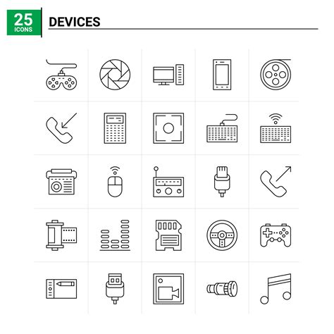 25 Devices Icon Set Vector Background 14449611 Vector Art At Vecteezy