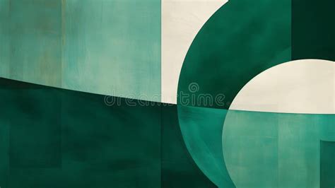 Minimalist Emerald Background With Calming Shapes And Textures Abstract Backdrop Stock