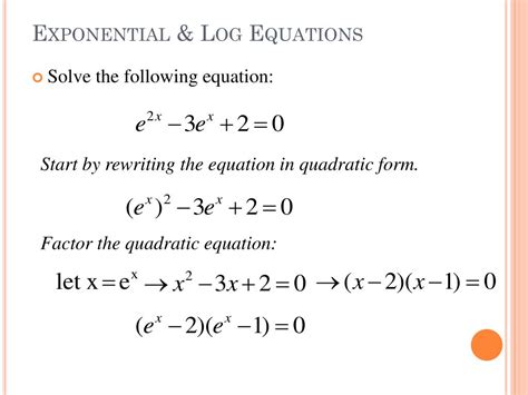PPT Exponential And Logarithmic Equations PowerPoint Presentation Free Download ID 2704811