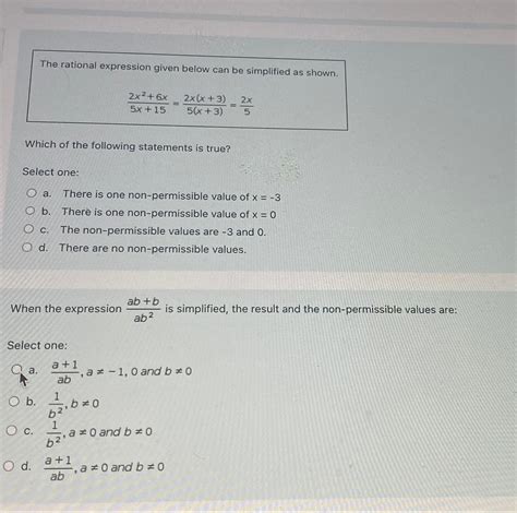 Solved The Rational Expression Given Below Can Be Simplified