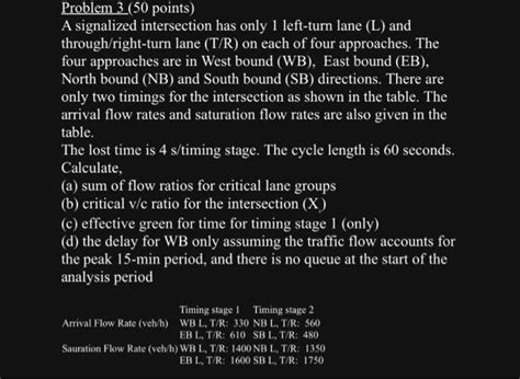 solved problem 3 50 points a signalized intersection has