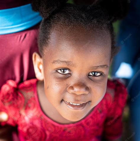 Premium Photo Cute Little Black African Girl Close Up Portrait