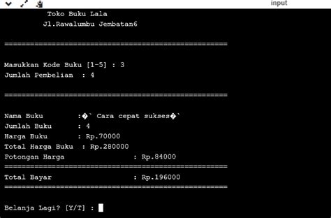 Membuat Program C Penjualan Toko Buku