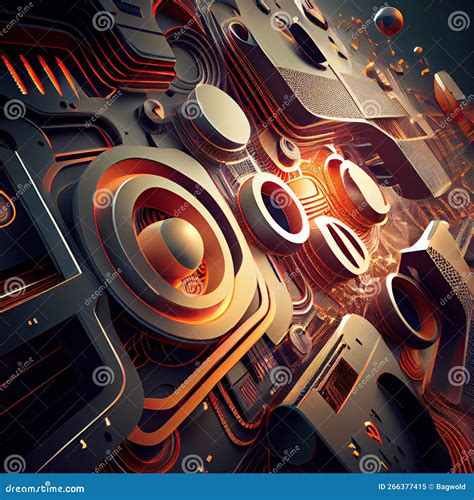 Colourful Abstract Technology Background Generative Ai Illustration Stock Illustration