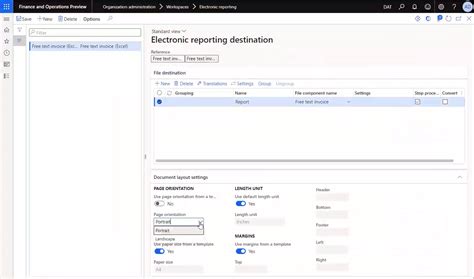 Electronic Reporting Er Destinations Finance And Operations