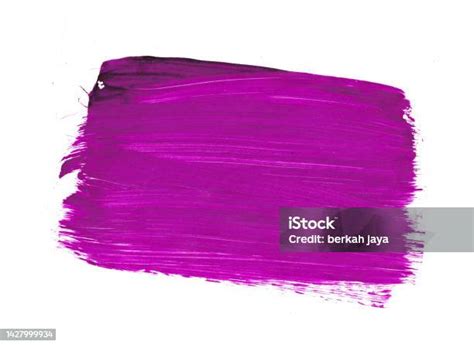 디자인 요소를위한 보라색 아크릴 페인트 스트로크 장식품을위한 예술적 브러시 스트로크와 낮은 삼분의 일 고립 된 배경 0명에 대한 스톡 사진 및 기타 이미지 Istock