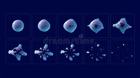 Soap Bubble Burst Effect Animated Sprite Sheet Stock Vector Illustration Of Water Bubble
