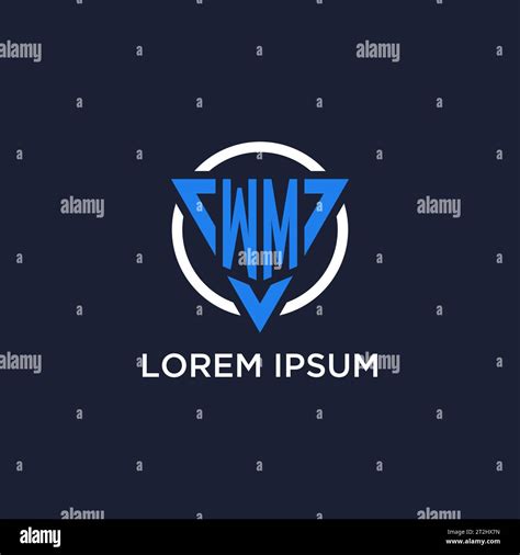 Wm Monogram Logo With Triangle Shape And Circle Design Vector Stock Vector Image And Art Alamy