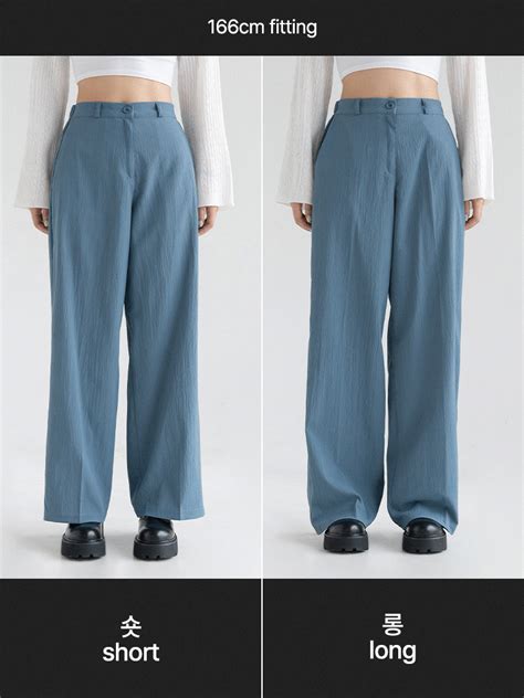 올드머니룩 빅사이즈 S 2xl 로앤스 2기장 숏롱 링클 뒷밴딩 와이드 슬랙스 바지 하객룩 에이블리