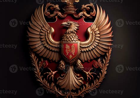 Golden Coat Of Arms Eagle State Symbol Ai Generated 23896823 Stock