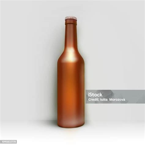 코너 룸 또는 스튜디오에서 맥주의 깨끗 한 병 스튜디오 그림입니다 전면 보기 3d 렌더링입니다 가득 찬에 대한 스톡 사진 및 기타 이미지 Istock