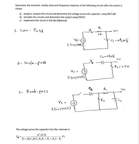 Determine The Transient Steady State And Frequency