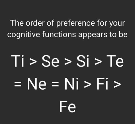 Just Took This Cognitive Function Test And I Thought My Ni And Fe Were