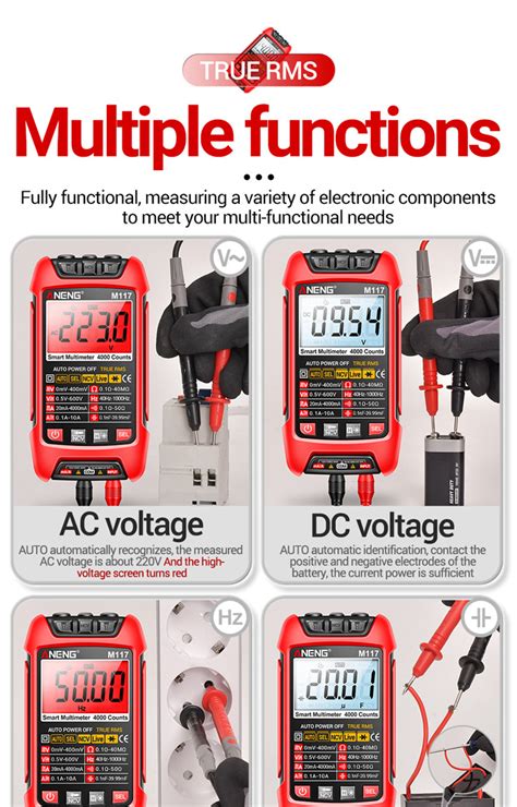 aneng m117 digital multimeter high precision true rms multifunctional meter with ac dc voltage