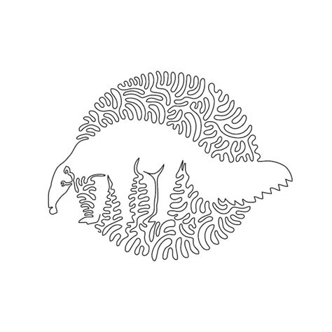 Premium Vector Continuous One Curve Line Drawing Of Creepy Anteater For Logo Wall Decor