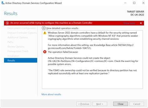 Fsmo Role Ownership Could Not Be Verified Partition Not Replicated