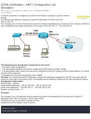 CCNA Certification NAT Configuration Lab Simulation Pdf CCNA Certification NAT