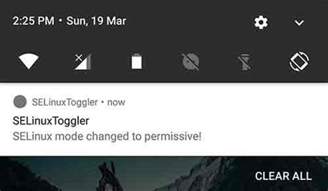 set selinux to permissive with selinuxtoggler app