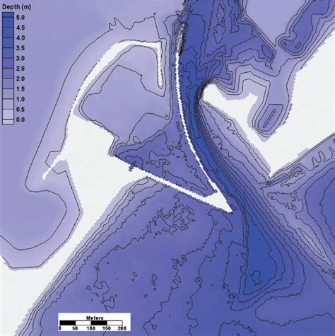 Initial Bathymetry For The Existing Condition Scenario Download Scientific Diagram