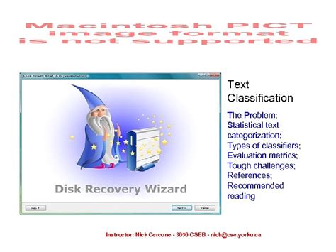 Text Classification The Problem Statistical Text Categorization Types