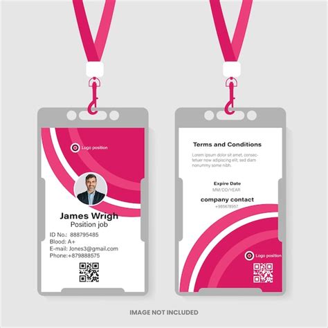 터 모던 신분증 디자인 프리미엄 벡터