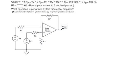 solved given v1 6 vpp v2 3 vpp r1 r2 r3 4 kΩ