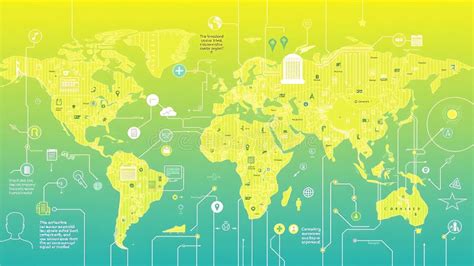Global Interconnectedness Conceptual Map Illustrating Worldwide Digital Network And Data Flow
