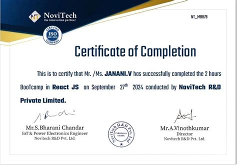 Janani V On Linkedin Happylearning Reactjs Bootcamp Novitech Learning