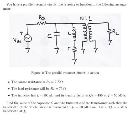 Solved You Have A Parallel Resonant Circuit That Is Going To Chegg