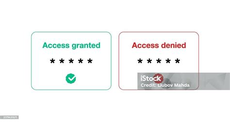 Access Granted And Denied Pop Up Window With Security Alert And Hacker Attack Prevention