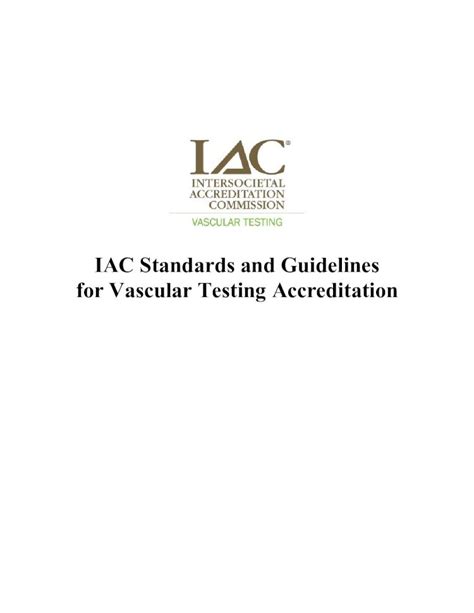 Pdf Iac Standards And Guidelines For Vascular Testing