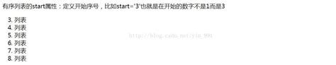 html常用元素之列表元素 html中有序列表有哪些属性设置 csdn博客