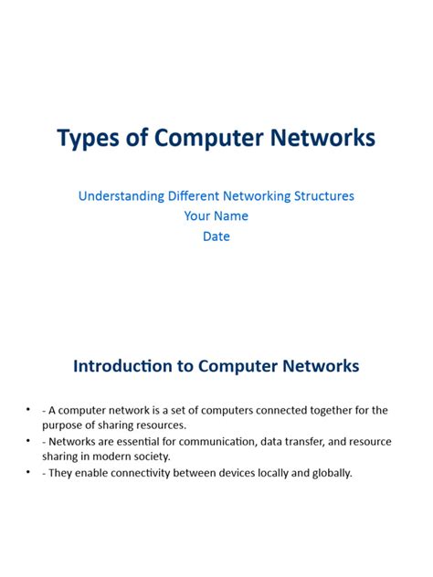 Types Of Computer Networks Formatted Pdf Computer Network Local Area Network