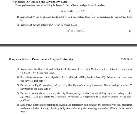 solved modular arithmetic and divisibility rules these