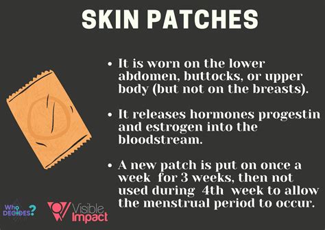Visible Impact A Contraceptive Skin Patch Is Worn On The