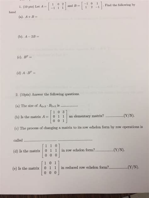 solved 1 0 1 find the following by 0 0 2 1 10 pts let