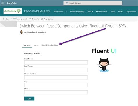 switch between react components using fluent ui pivot in spfx