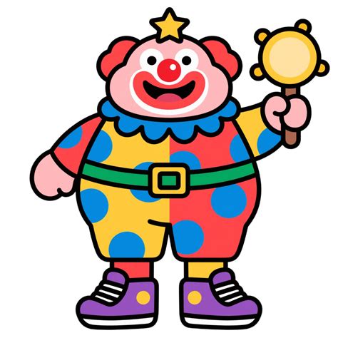 欢乐小丑卡通插画