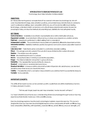 Ex Phys Lab Class Data Lab Rivaa Soni Exercise Physiology Lab December Th Final Lab