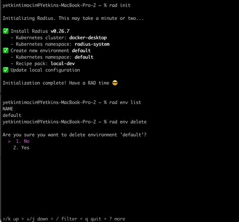`rad env delete` defaults to deleting the default environment · issue